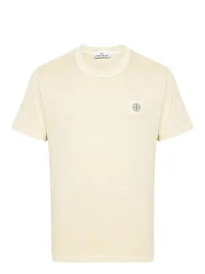 Stone Island Compass-patch Cotton T-shirt - Neutrals