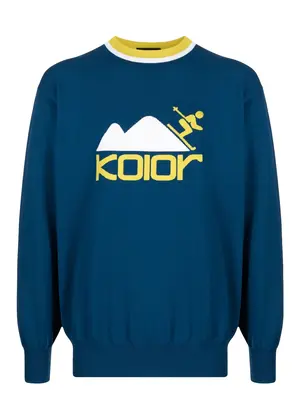 Kolor Intarsia-knit Logo Jumper - Black