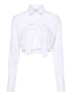 PATOU Patou Bow-Detail Cropped Blouse