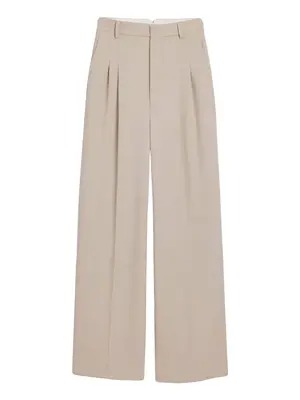 Ami Wide-leg Tailored Trousers - Neutrals