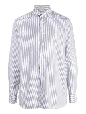 LARDINI Striped Cotton Shirt - White