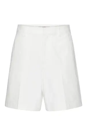Valentino Garavani V-detail Canvas Bermuda Shorts - White