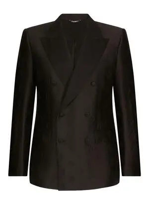 Dolce & Gabbana Double-breasted Monogram-print Suit - Black