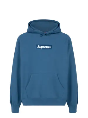Supreme Box Logo Cotton Hoodie - Blue
