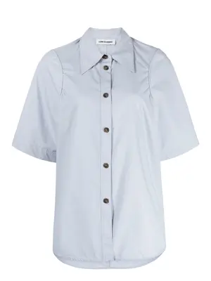 LOW CLASSIC Pointed-collar Cotton Shirt - Blue
