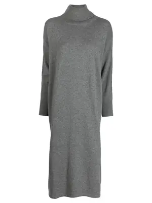 N.peal Roll-neck Cashmere Midi Dress - Grey
