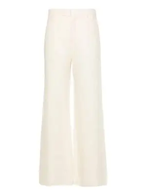 Chloé Wide-leg Linen Trousers - Neutrals