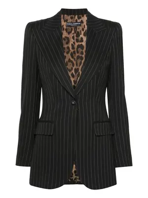 Dolce & Gabbana Dolce & Gabbana Pinstriped Single-Breasted Blazer Black