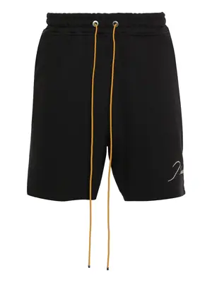 Rhude Logo-embroidered Piqué Shorts - Black