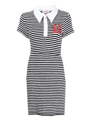 CHARLES JEFFREY Wednesday Stripe-print Minidress - White