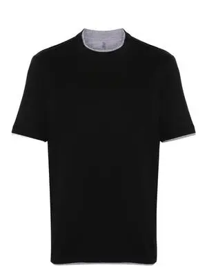 Brunello Cucinelli Layered-effect T-shirt - Black