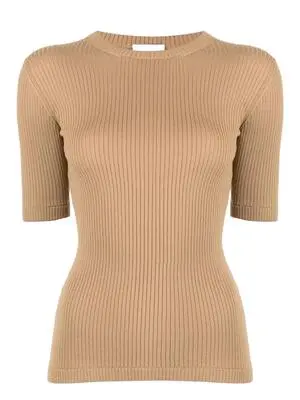 Khaite The Ange Rib-knit Top - Brown