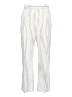 TOM FORD Striped Straight-leg Trousers - White