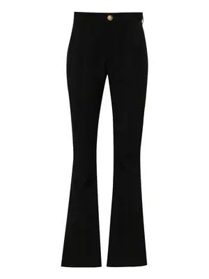 Balmain Twill Flared Trousers - Black