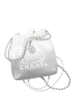 Chanel 22 Mini Handbag White & Silver