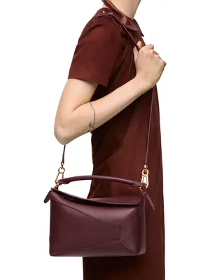 Loewe LOEWE Small Puzzle Edge Bag Dark Burgundy