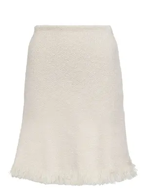 Chloé Fringed Bouclé Miniskirt - White