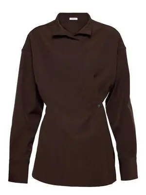 FERRAGAMO Wrap Shirt - Brown