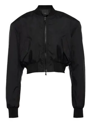 Wardrobe.NYC Cropped Bomber Jacket - Black