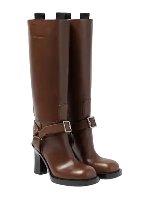 Burberry 100 Leather Knee-high Boots - Brown