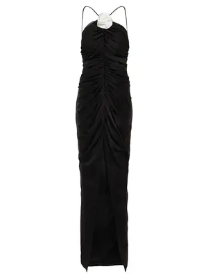 RASARIO Floral-appliqué Gown - Black