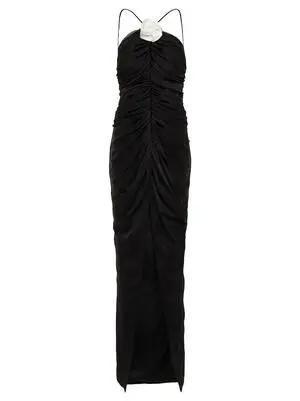RASARIO Floral-appliqué Gown - Black