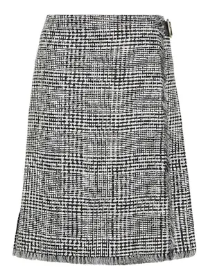 Burberry Houndstooth High-rise Wrap Skirt - Multicoloured