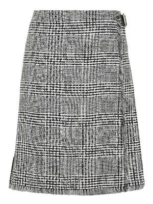 Burberry Houndstooth High-rise Wrap Skirt - Multicoloured