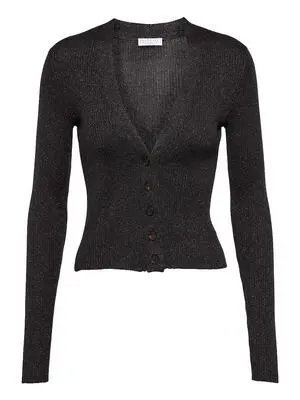 Brunello Cucinelli Cashmere And Silk-blend Cardigan - Black