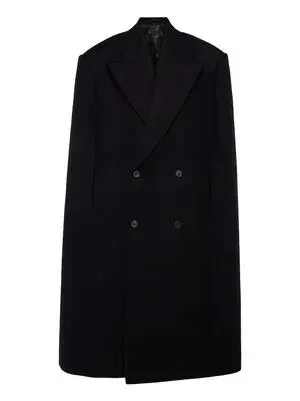 Wardrobe.NYC Double-breasted Virgin Wool Cape - Black
