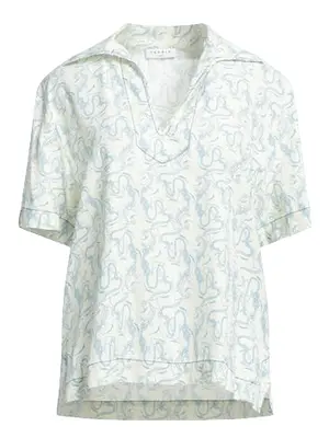 Sandro Jacquard Satin Top - White