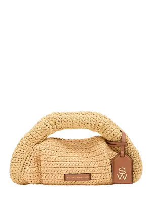 STUART WEITZMAN Stuart Weitzman The Moda Mini Raffia Bag Natural Tan