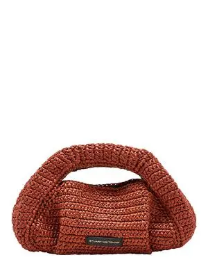 STUART WEITZMAN Stuart Weitzman The Moda Mini Raffia Bag Terracotta