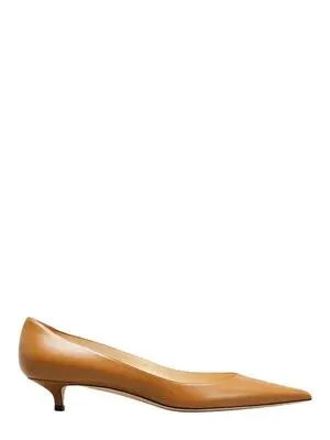 JIMMY CHOO Amelia Leather Kitten-heel Pumps - Camel