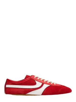 Dries Van Noten Mixed Leather Retro Runner Sneakers Red