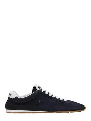 Miu Miu Suede Bicolor Trainer Sneakers Dark Blue