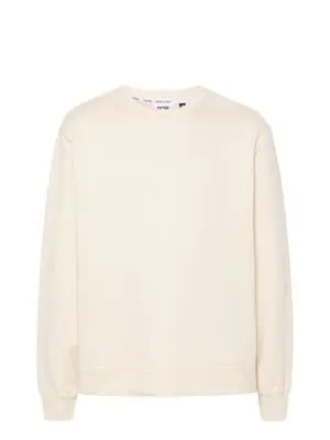 Gcds Logo-embroidered Cotton Sweatshirt - Neutrals
