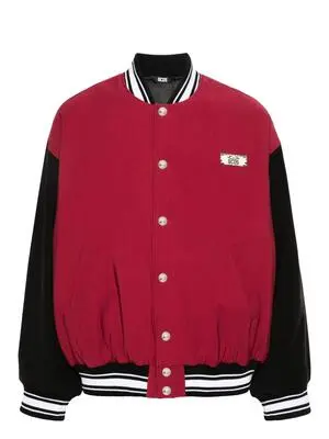 Gcds Sunny Varsity Bomber Jacket - Red