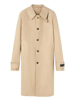 Versace Single-breasted Cotton Coat - Neutrals