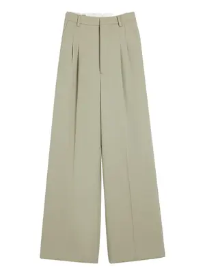 Ami Wide-leg Tailored Wool Trousers - Green
