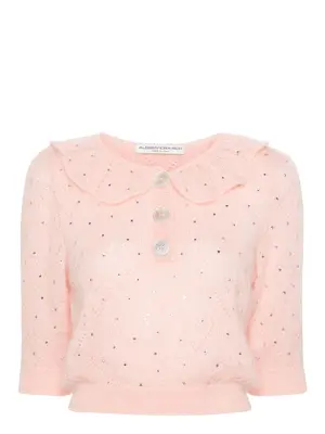 Alessandra Rich Crystal-embellished Blouse - Pink