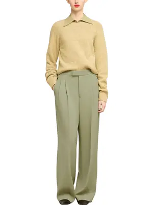 Ami Straight-leg Twill Trousers - Green