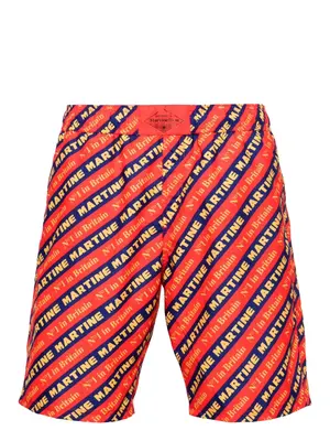 Martine Rose Logo-print Swim Shorts - Red