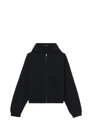 We11Done Spiked Zip-up Hoodie - Black
