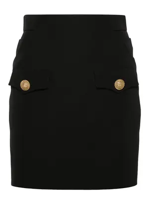 Balmain Virgin Wool Mini Skirt - Black