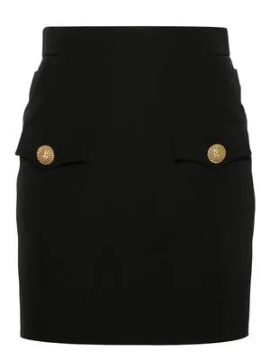 Balmain Virgin Wool Mini Skirt - Black
