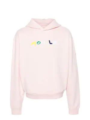 Moncler Cotton Jersey Logo Hoodie - Pink