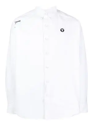 AAPE BY *A BATHING APE® Logo-embroidered Cotton Shirt - White