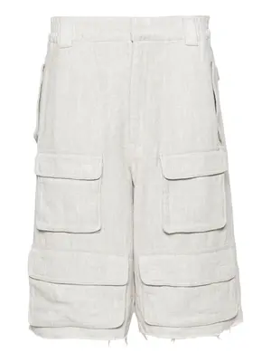 MISBHV Linen Blend Cargo Shorts - White