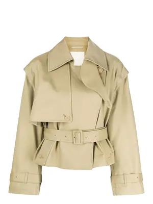 JNBY Open-back Cropped Trench Coat - Neutrals